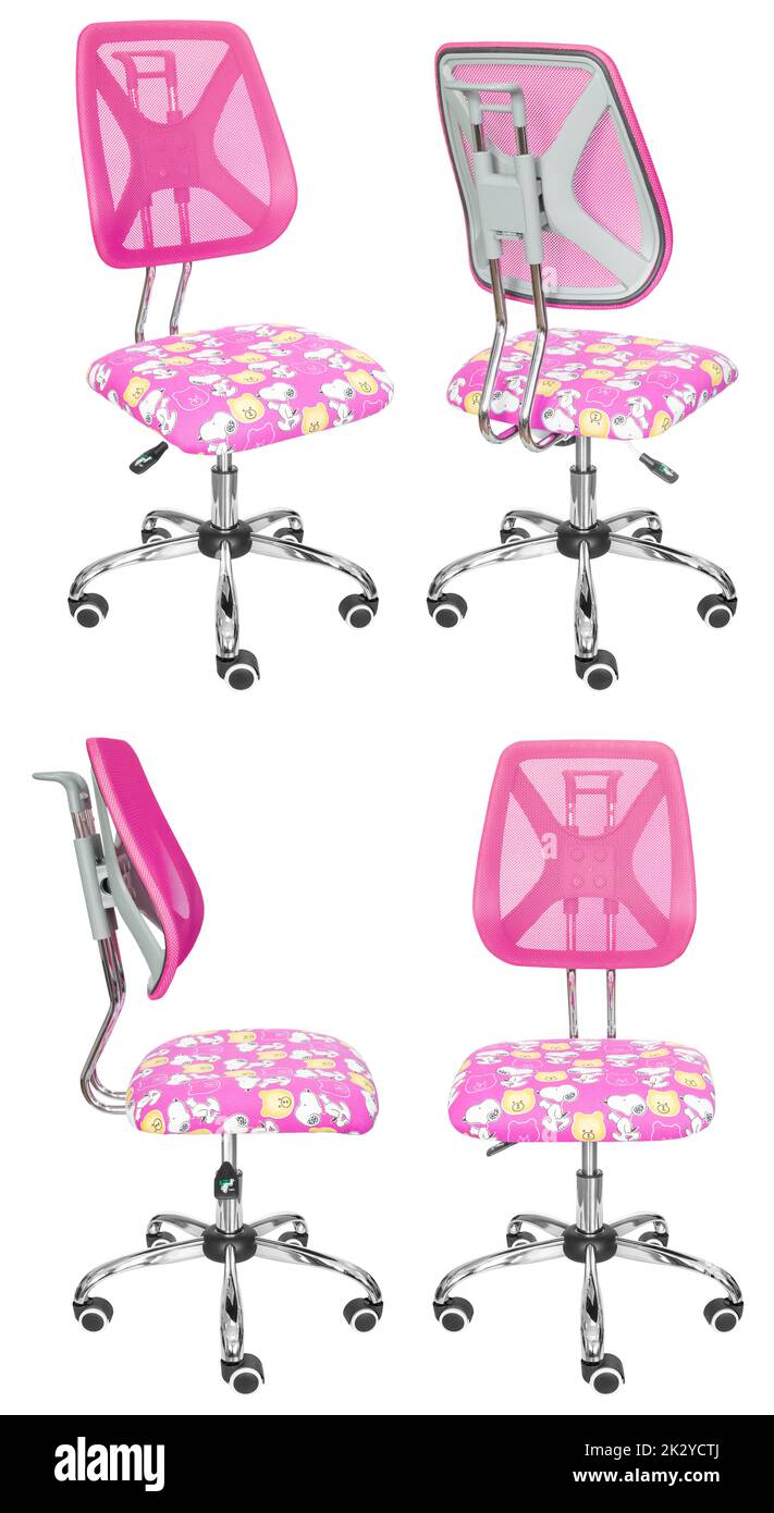 Children's computer chair. Isolated on a white background. View from ...