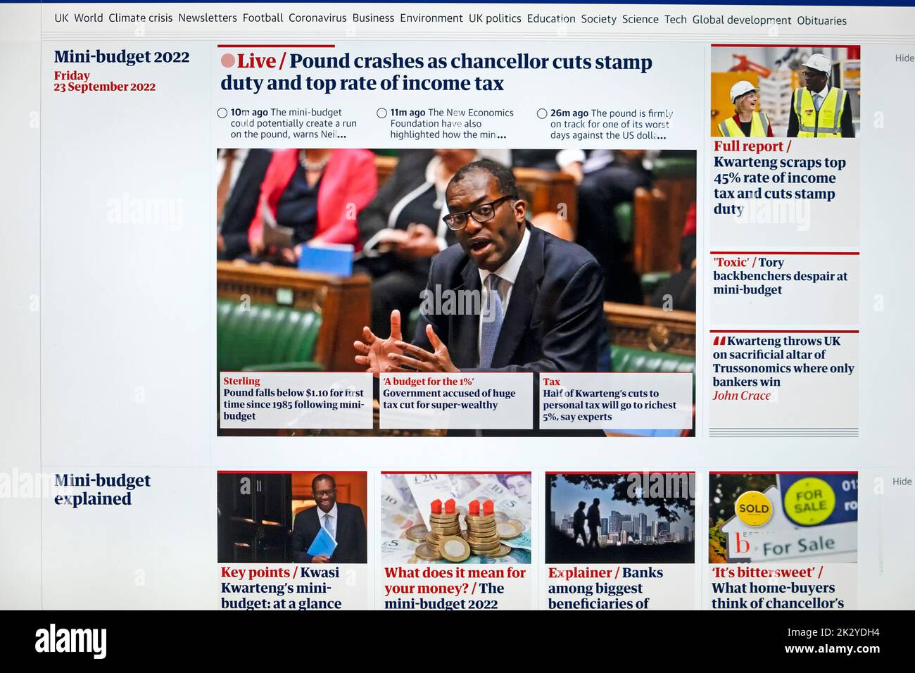 'Pound crashes as chancellor cuts stamp duty and top rate of income tax ...