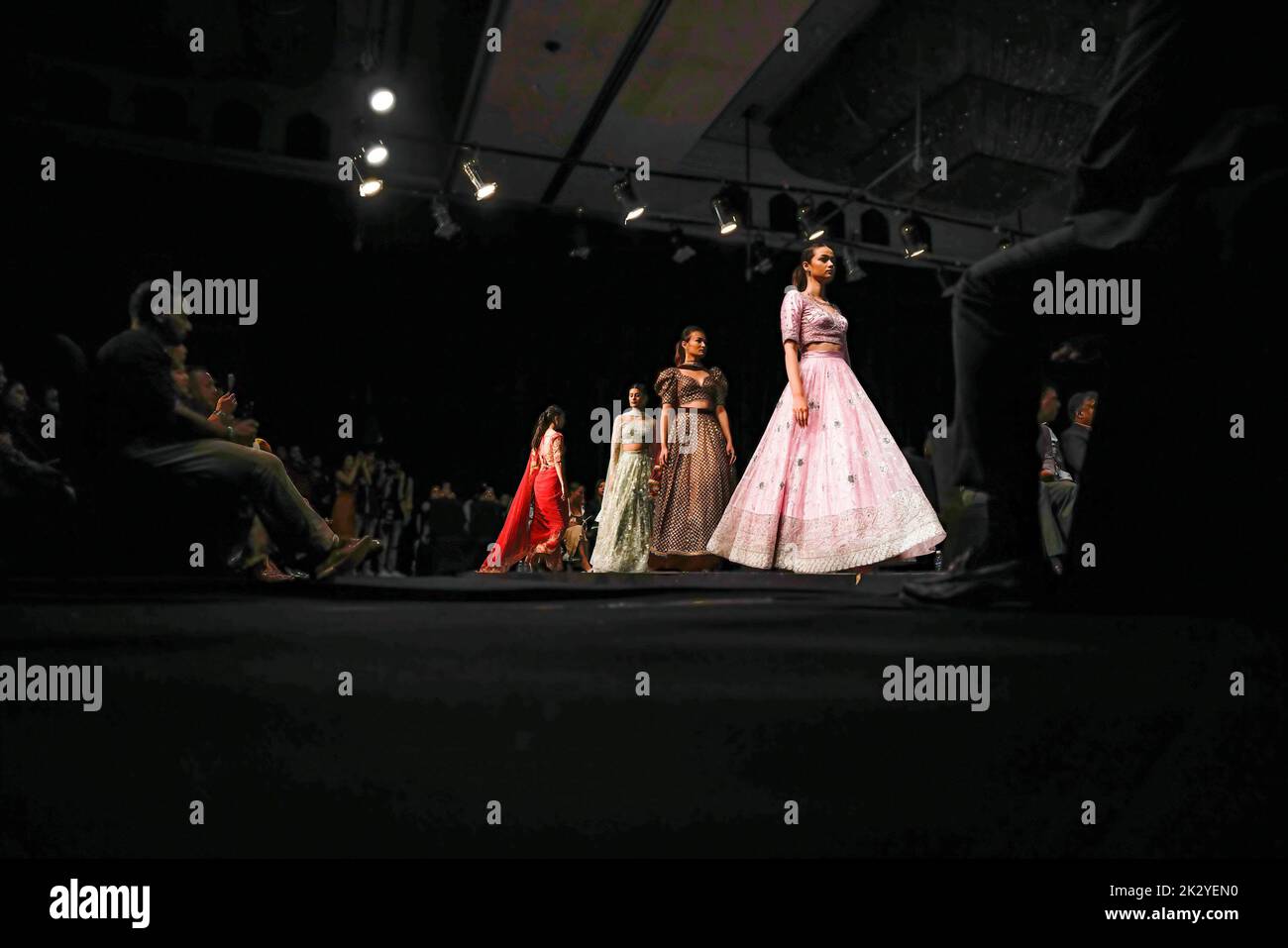 Kathmandu, Nepal. 23rd Sep, 2022. Models catwalk on the runway wearing ...