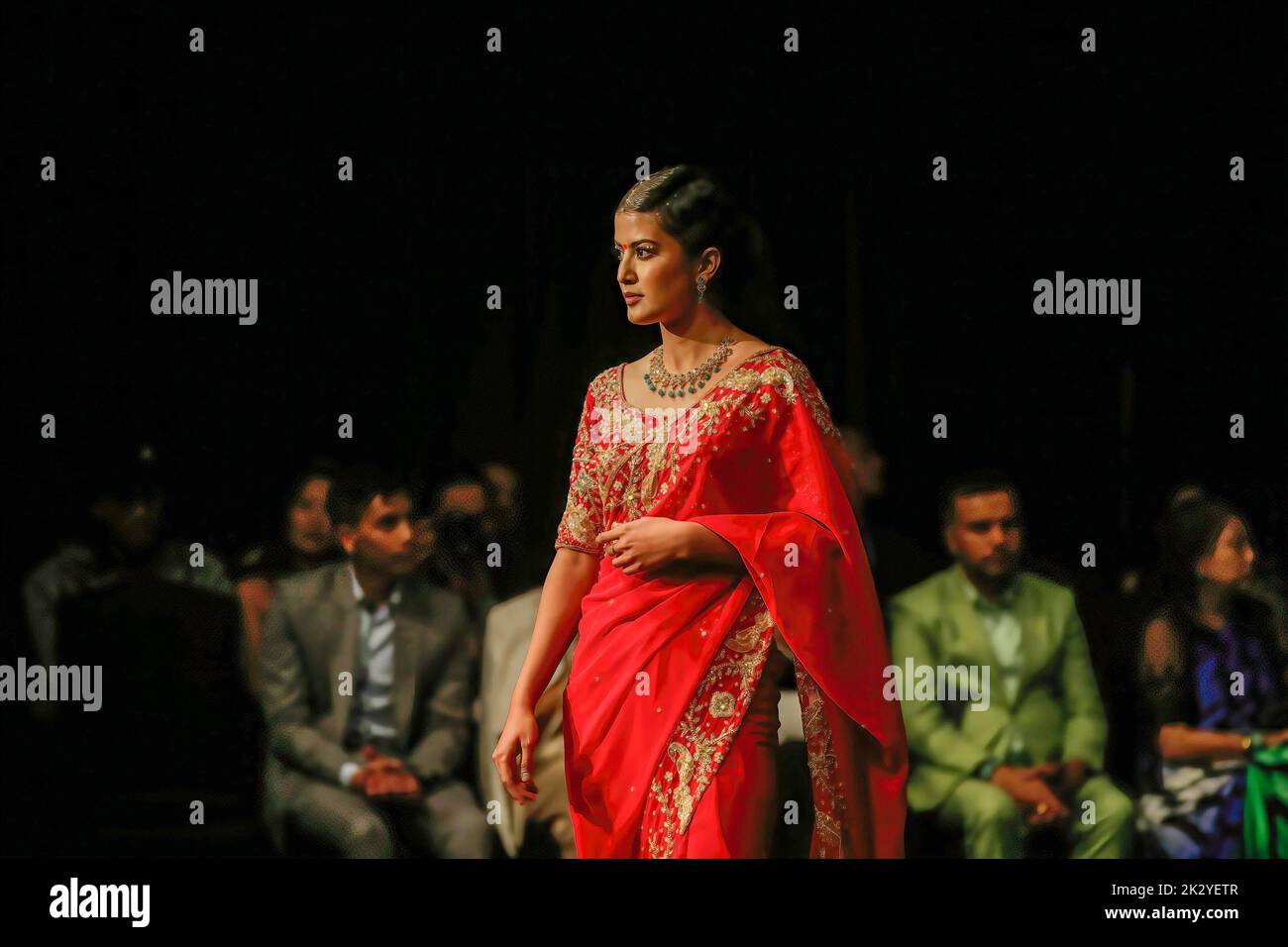 Kathmandu, Nepal. 23rd Sep, 2022. Models catwalk on the runway wearing ...