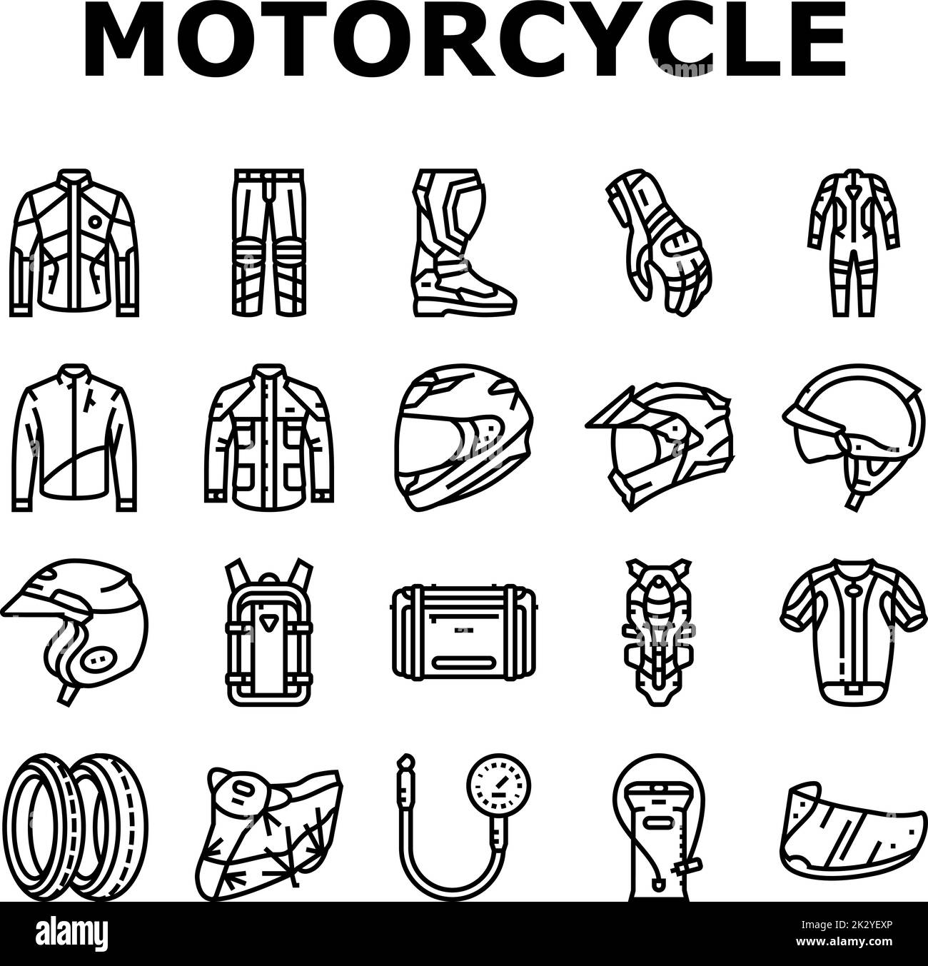 motorcycle bike motor sport icons set vector Stock Vector Image & Art ...