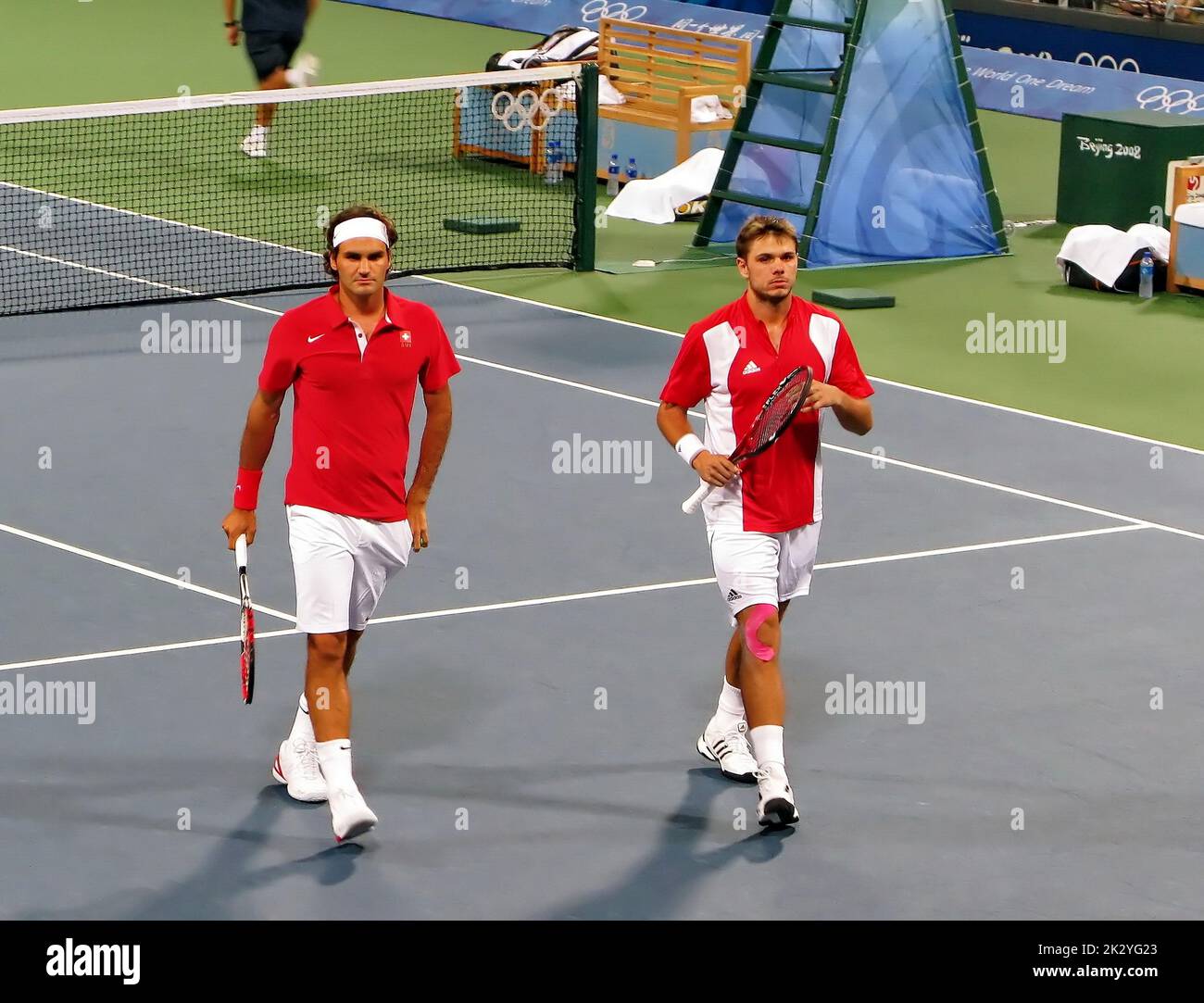 Roger Federer and Stan Wawrinka at the 2008 Beijing Olympic Games Stock Photo - Alamy