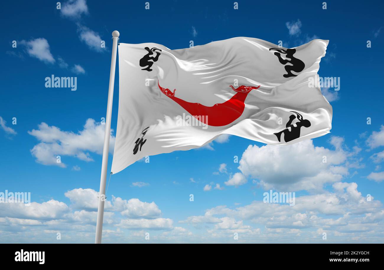 flag of Easter Island flag 1876 to 1888, Australia Oceania at cloudy ...