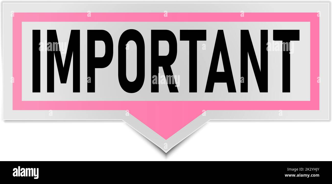 Important attention banner information pink notice vector illustration ...