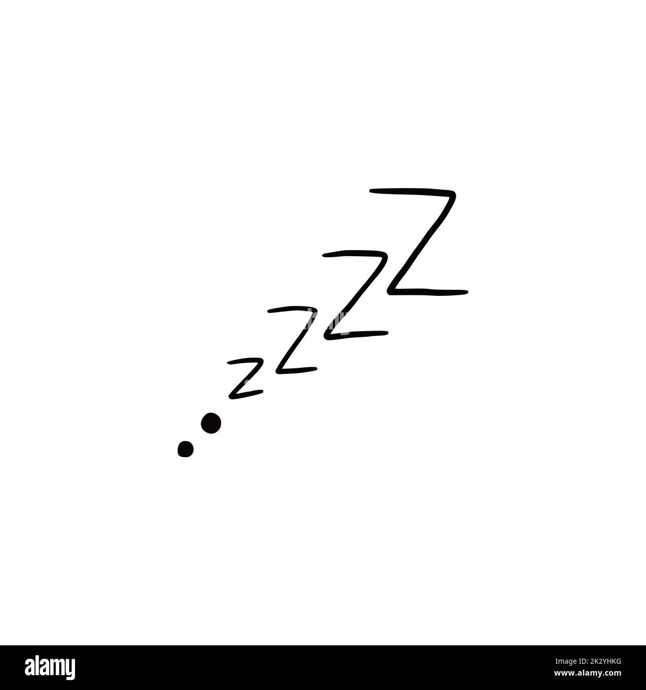 Sleep zzzz doodle symbol set. Sleepy dream icon. Doodle comic sketch ...