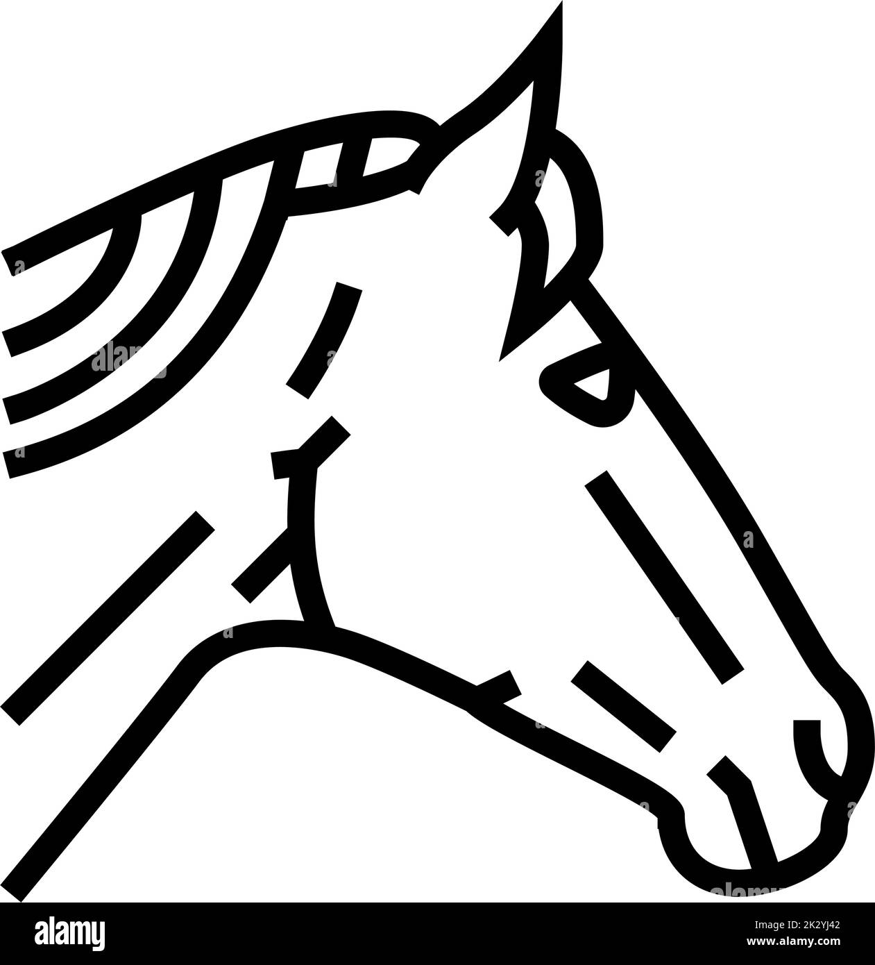 horse animal zoo line icon vector illustration Stock Vector Image & Art ...