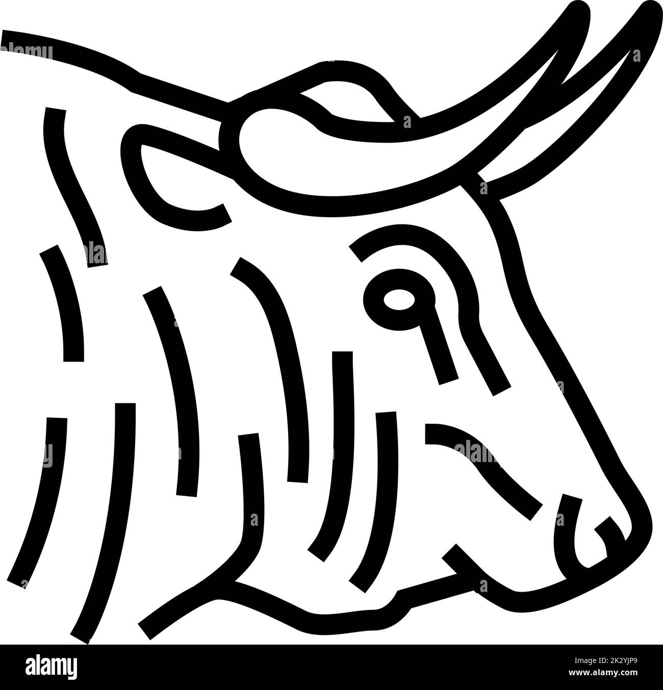 Bull icon print line Black and White Stock Photos & Images - Alamy