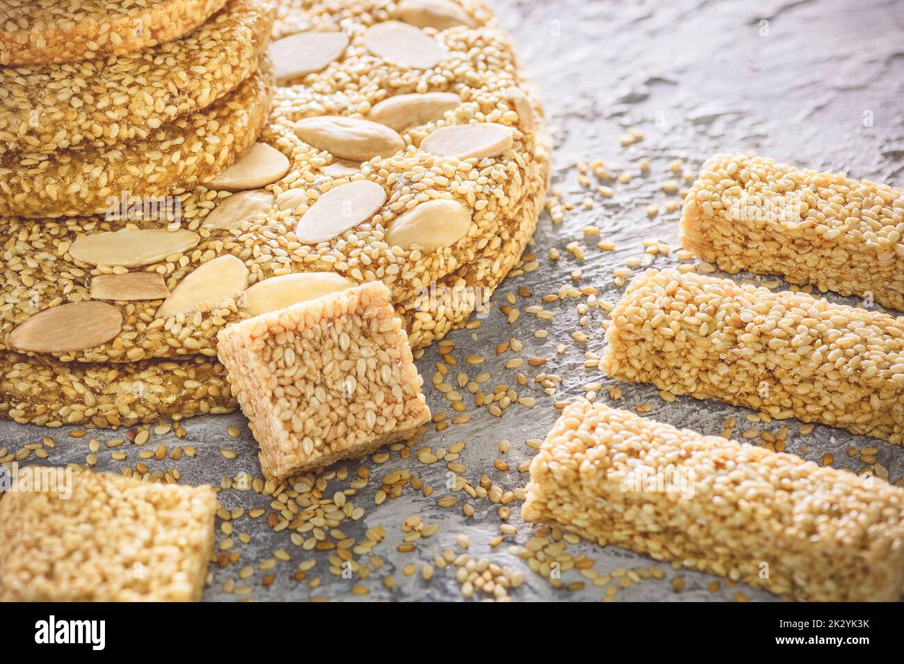 Arabic Traditional sugar coated sesame sweets. Egyptian oriental ...