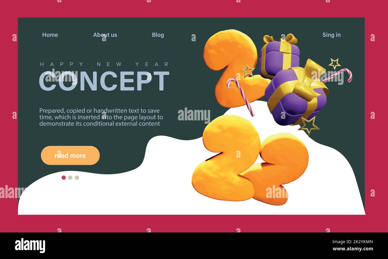Winter Season Holidays, Corporate Party Event Celebration Landing Page Template. Tiny Characters ...