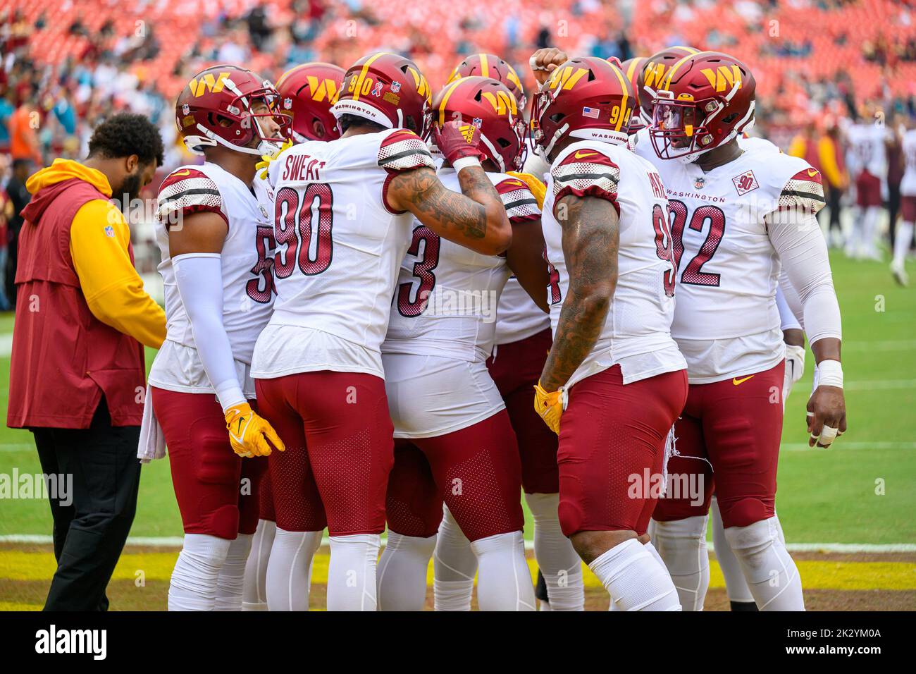 Landover, MD, USA. 11th Sep, 2022. The Washington Commanders defense ...