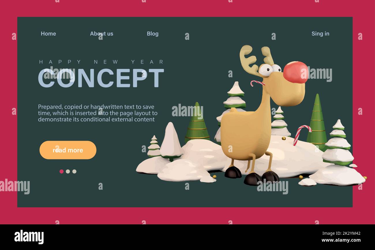 Winter Season Holidays, Corporate Party Event Celebration Landing Page Template. Tiny Characters ...