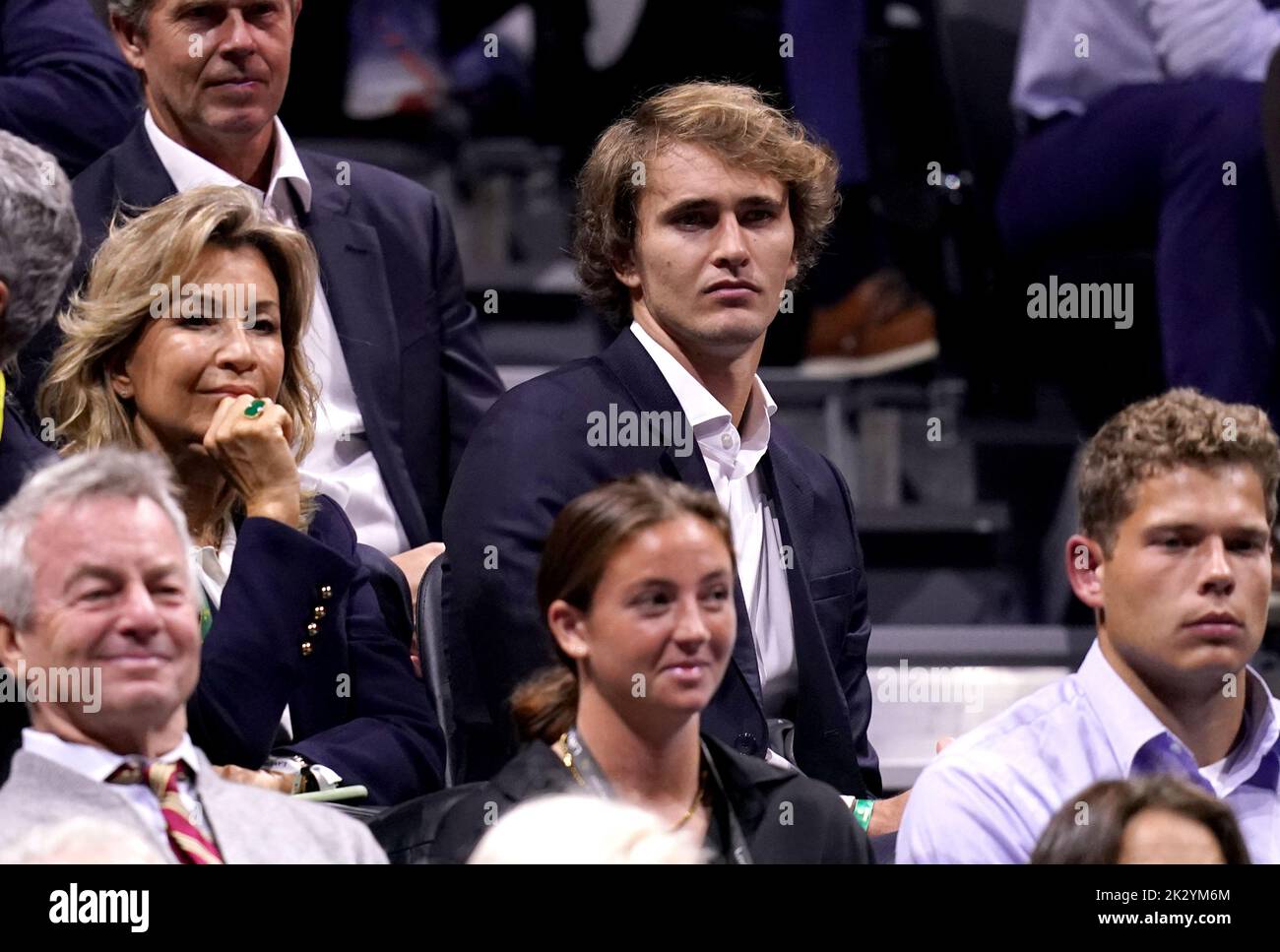 Alexander Zverev watches the action on day one of the Laver Cup at the O2 Arena, London. Picture ...