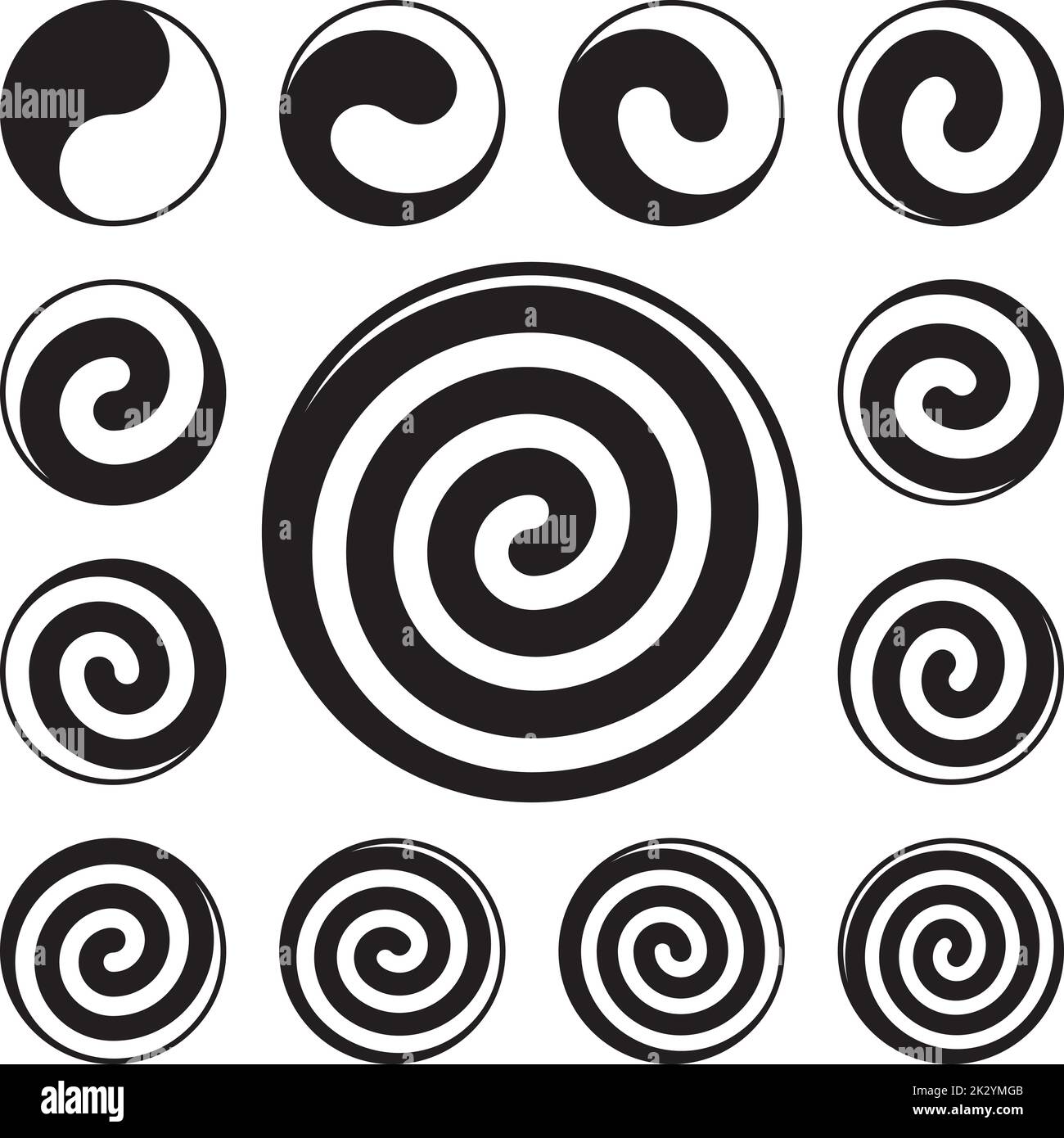 Logo Template. Set of Spiral, Yin Yang and Circle Logo Templates ...
