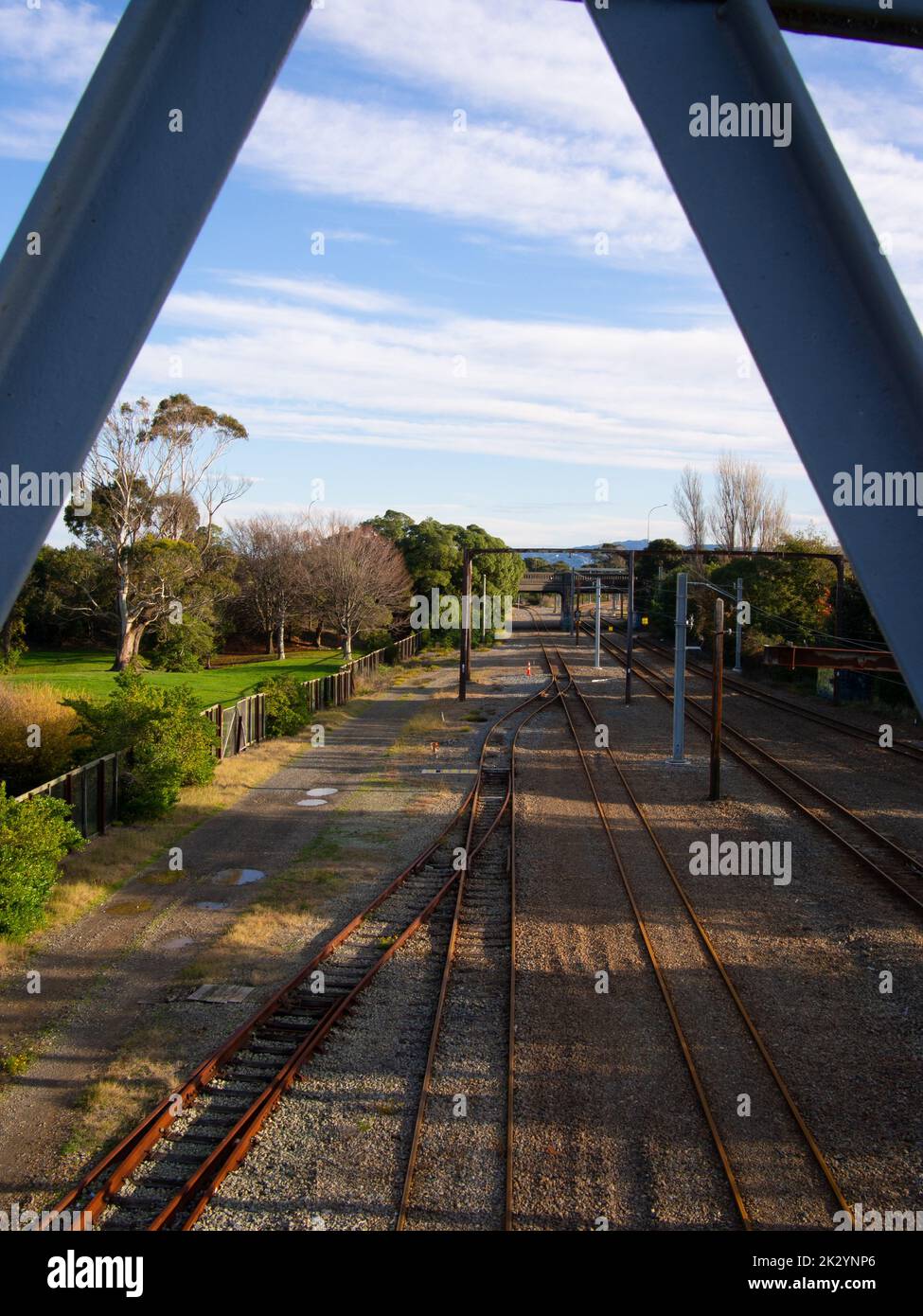 View Along Railway Tracks From Above Stock Photo - Alamy