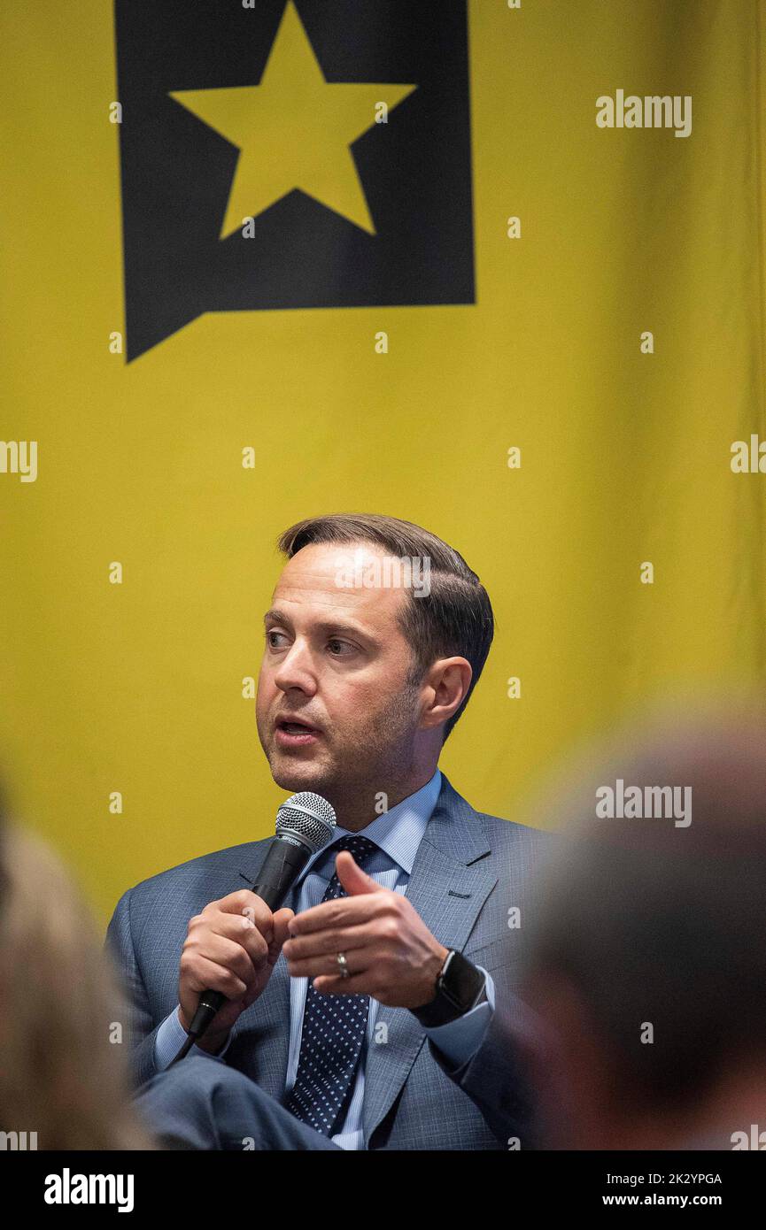 September 23, 2022: Dustin Burrows speaking at The Texas Tribune ...