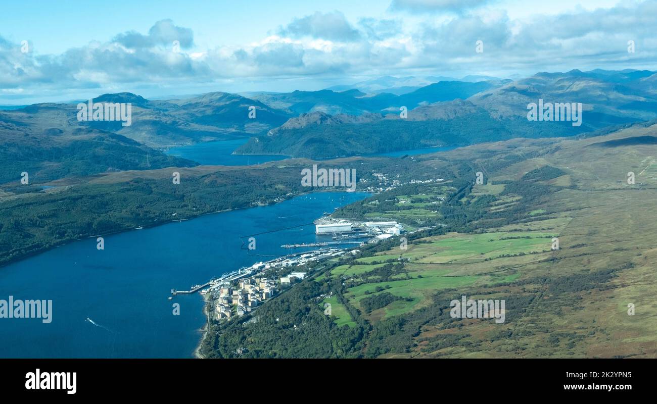 Faslane naval base on the River Clyde, west coast Scotland, home to ...