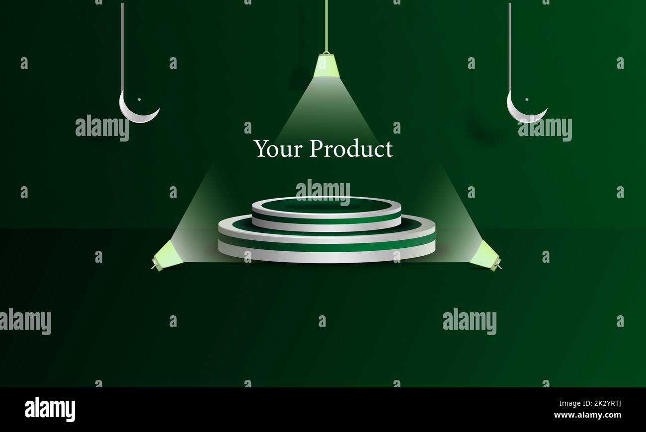 A green background with a stage design for spotlighting - great for a ...