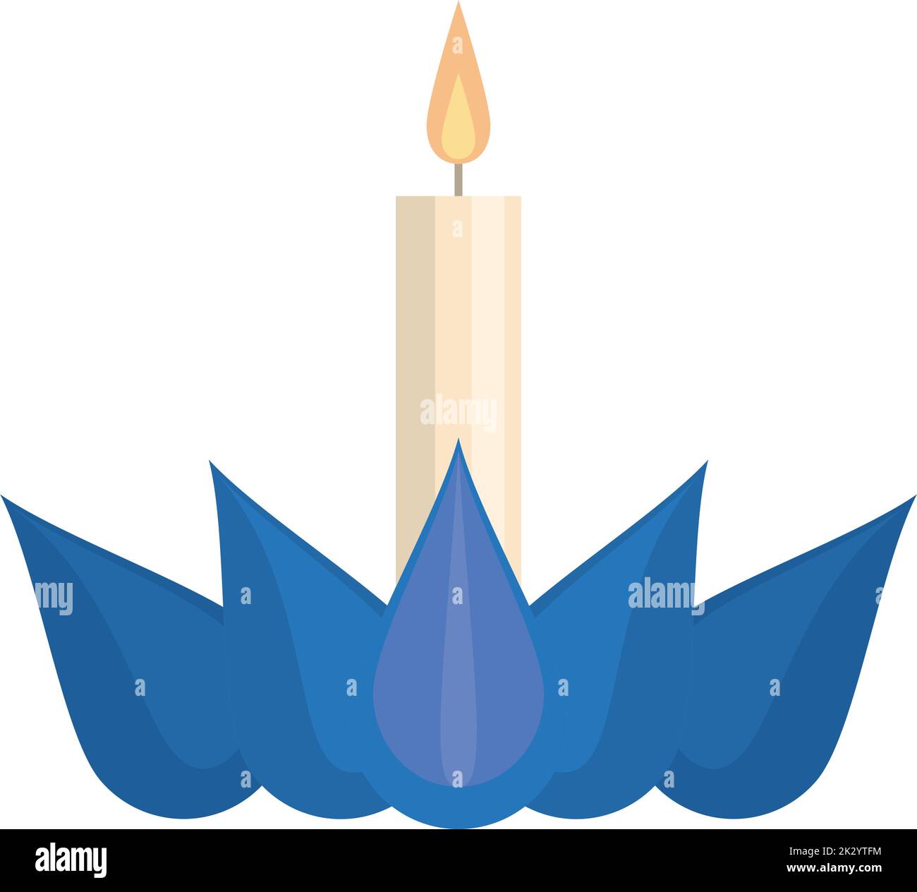 blue lotus flower with candle Stock Vector Image & Art - Alamy
