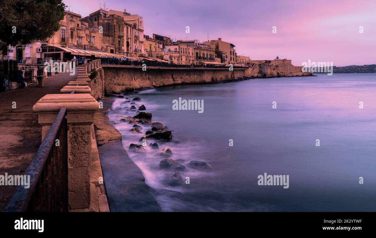 The famous bay in Augusta, Santa Panagia, Sicily Stock Photo - Alamy