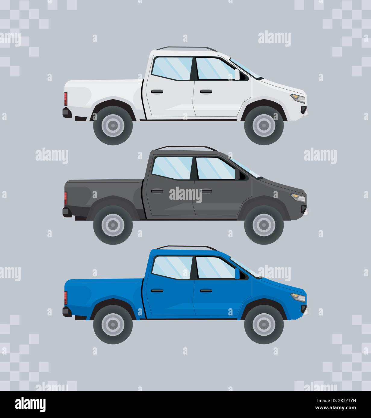 Three trucks Stock Vector Images - Alamy