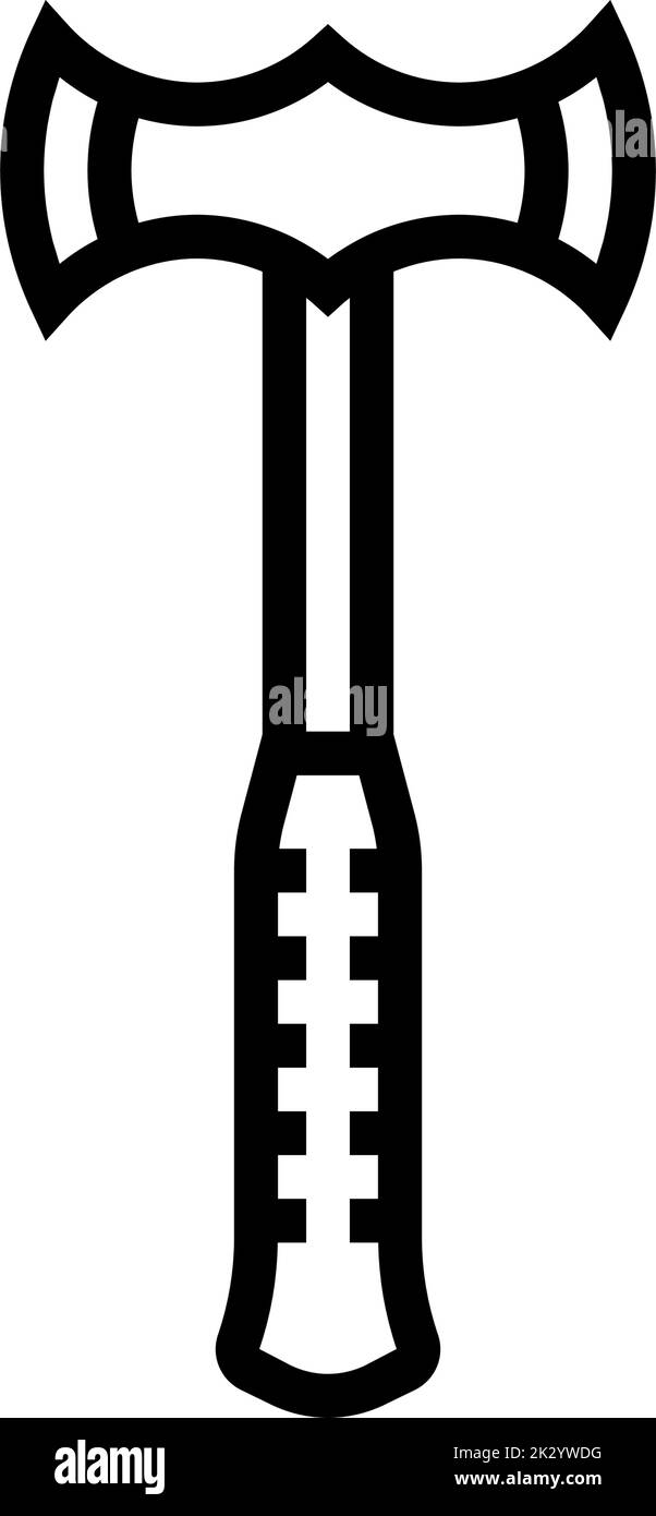 double bit axe weapon line icon vector illustration Stock Vector Image ...