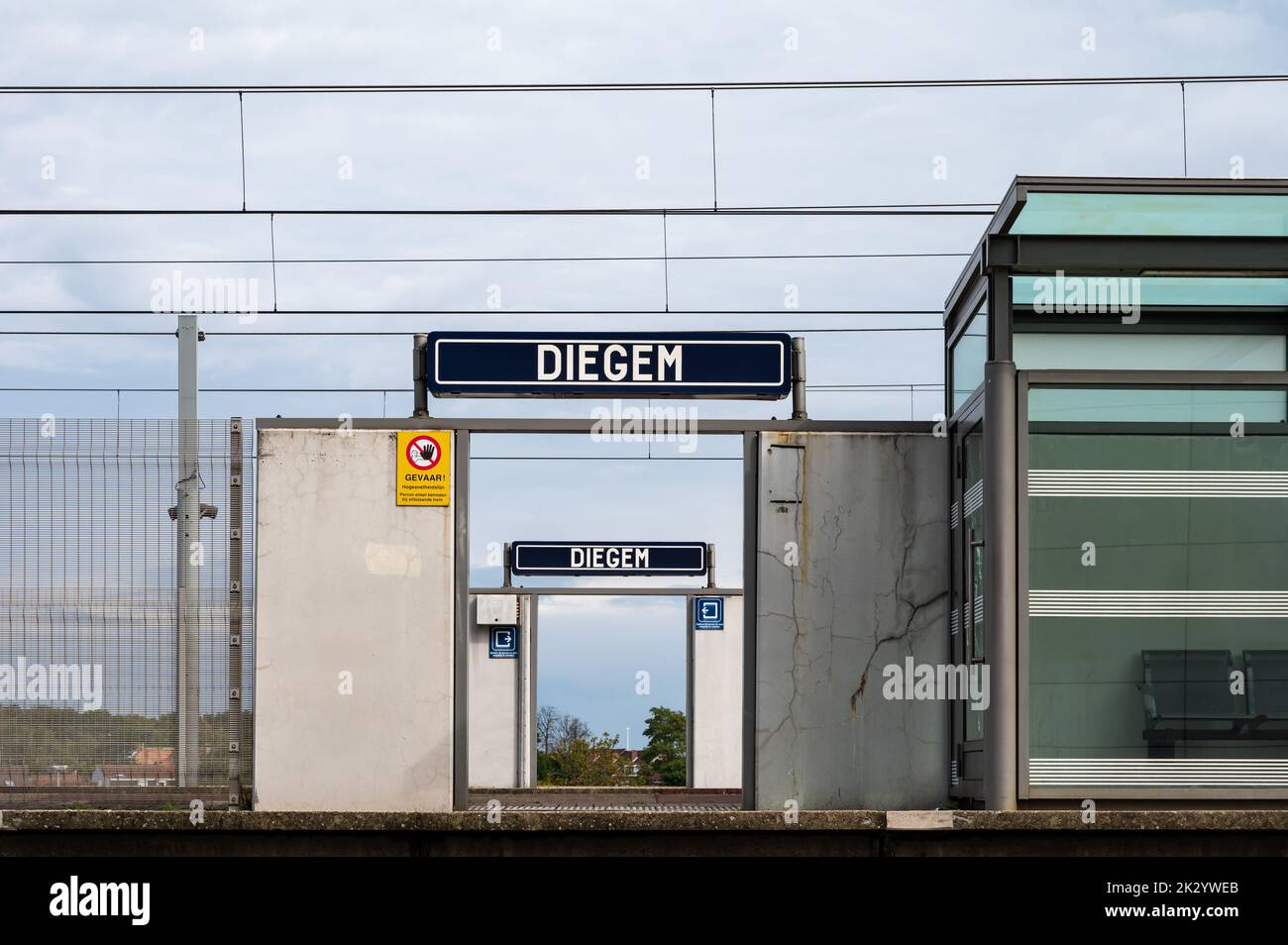 Diegem, Flemish Brabant Region, Belgium, 09 18 2022 - Sign of the local ...