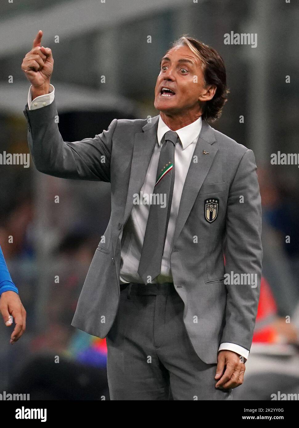 Italy manager Roberto Mancini on the touchline during the UEFA Nations ...