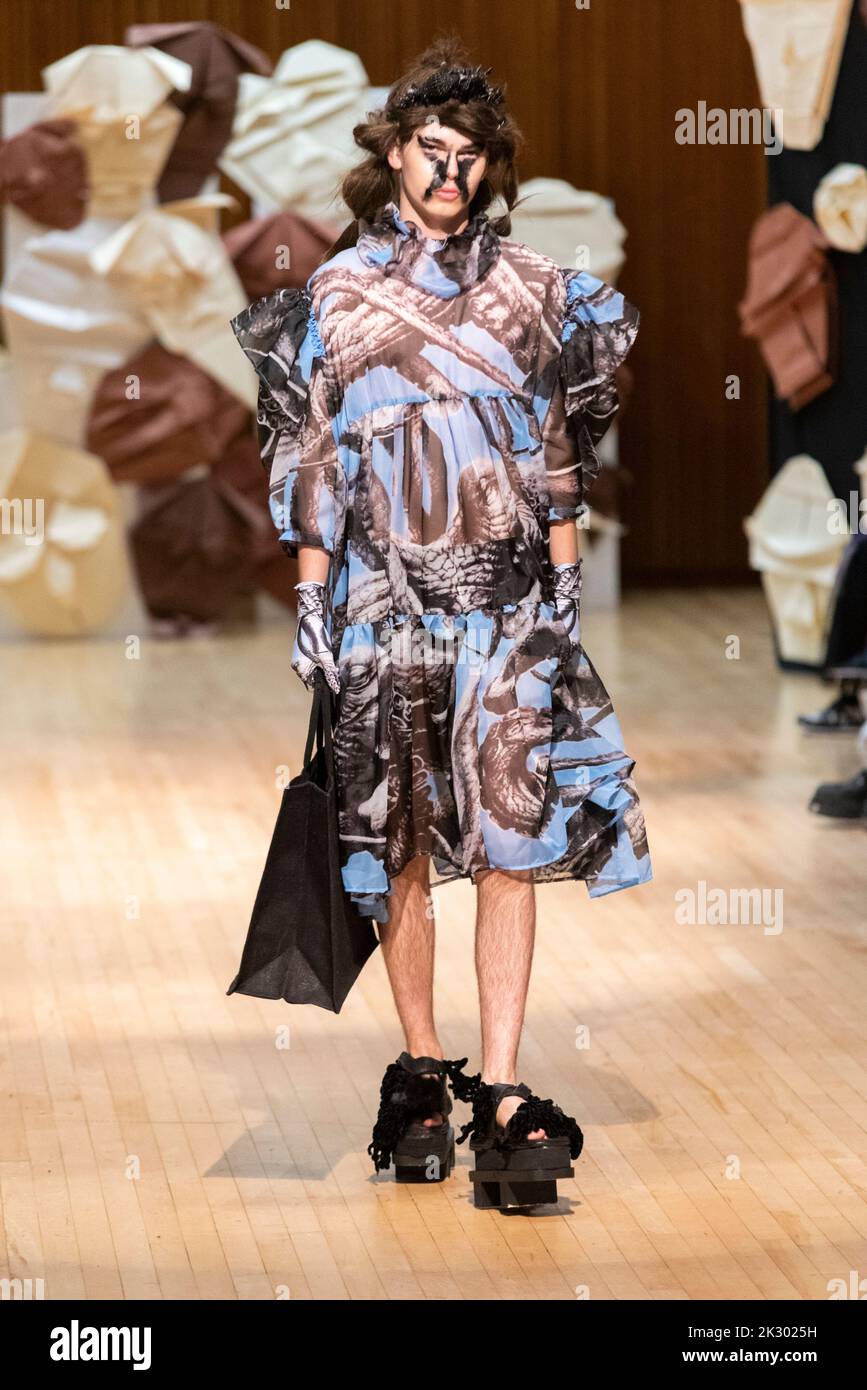 Model, modelling on catwalk for VIN+OMI 'Opinions' show for London ...