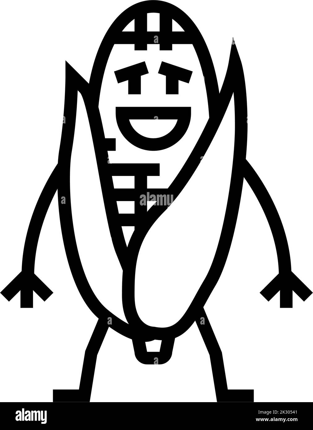 corn character line icon vector illustration Stock Vector Image & Art ...
