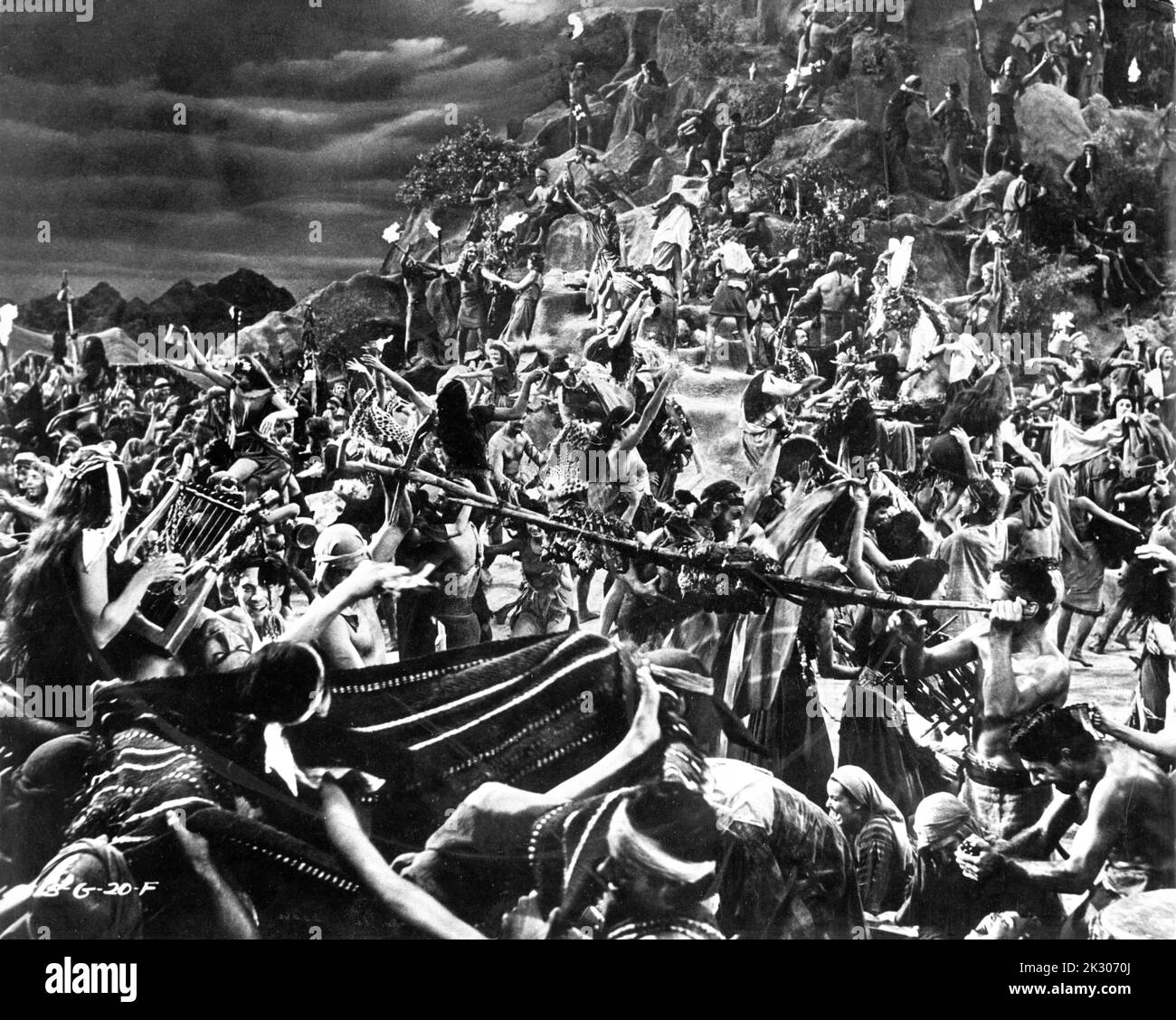 Worshipping the Golden Calf in THE TEN COMMANDMENTS 1956 director CECIL ...