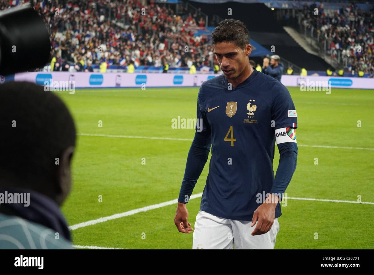 On septembre 22, 2022, Raphael Varane during the nations league ...