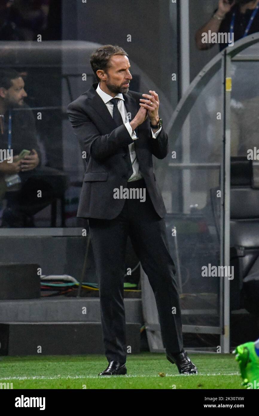 Milan, Italy. 23rd Sep, 2022. England's Head Coach Gareth Southgate ...