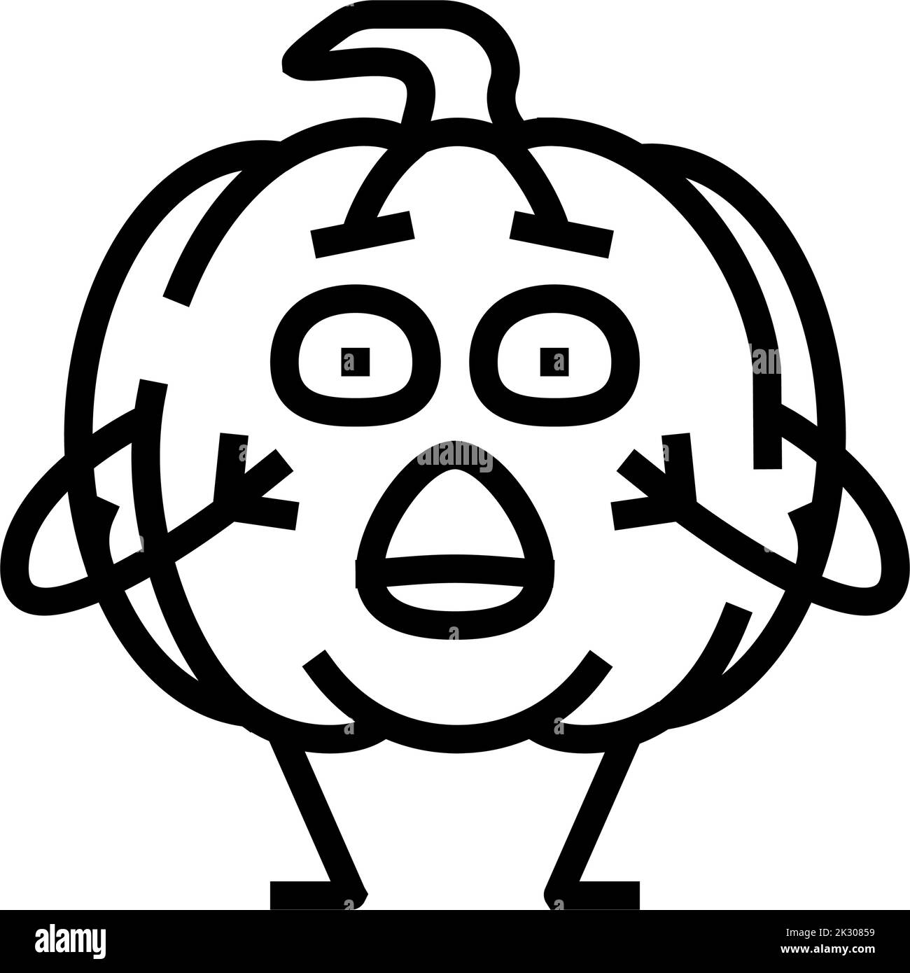 pumpkin vegetable character line icon vector illustration Stock Vector ...