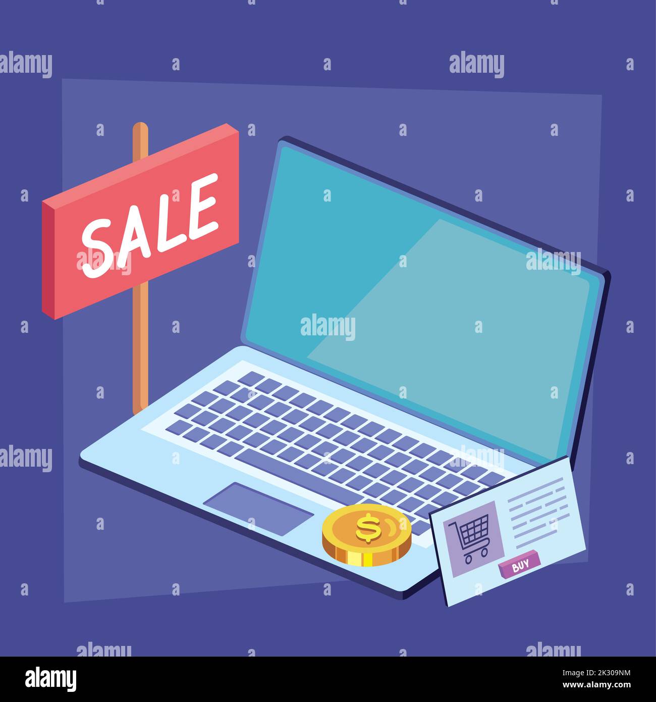sale label with laptop icons Stock Vector Image & Art - Alamy