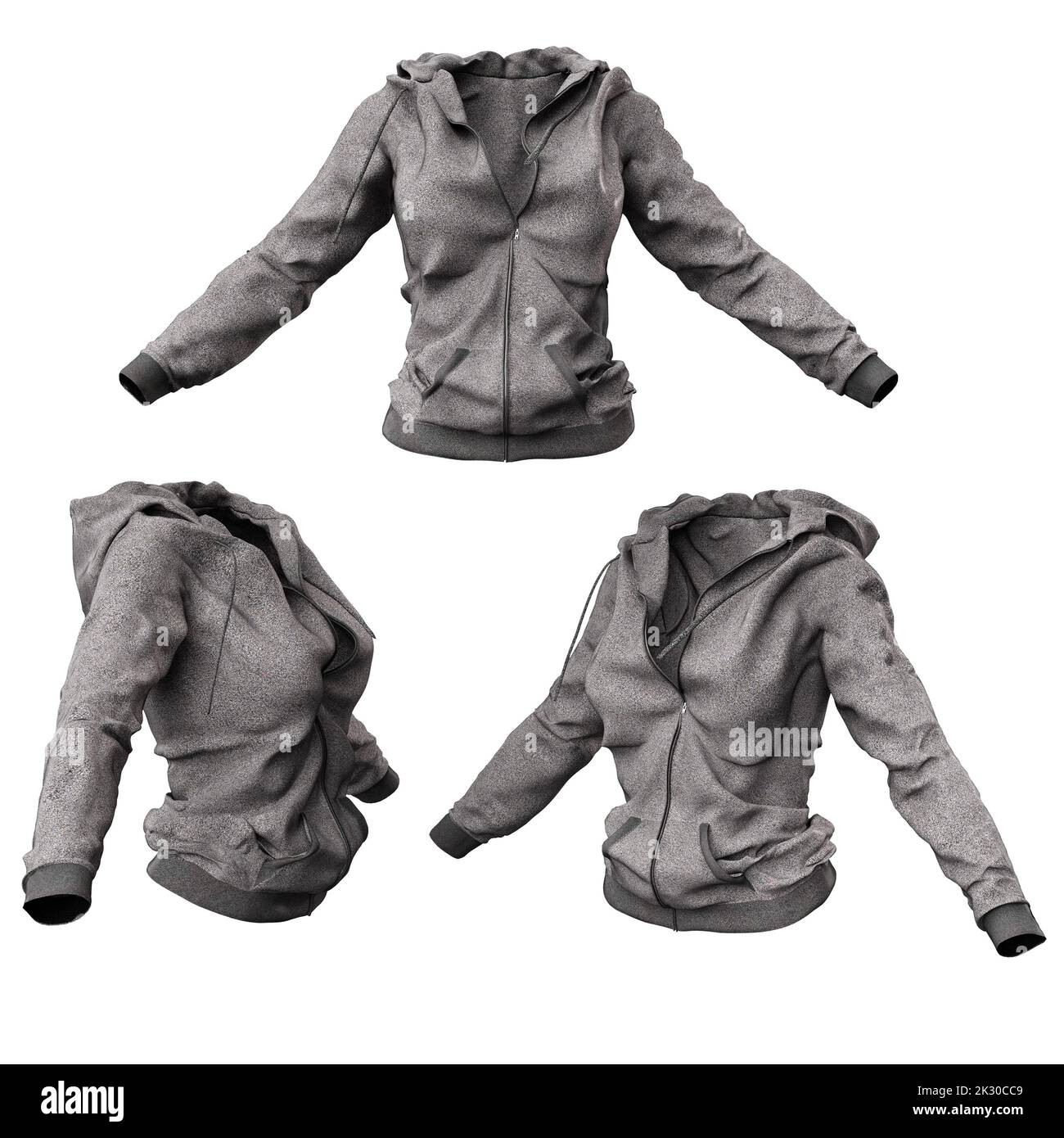 Women’s Gray Hoodie, 3D Illustration, 3D Rendering Stock Photo - Alamy