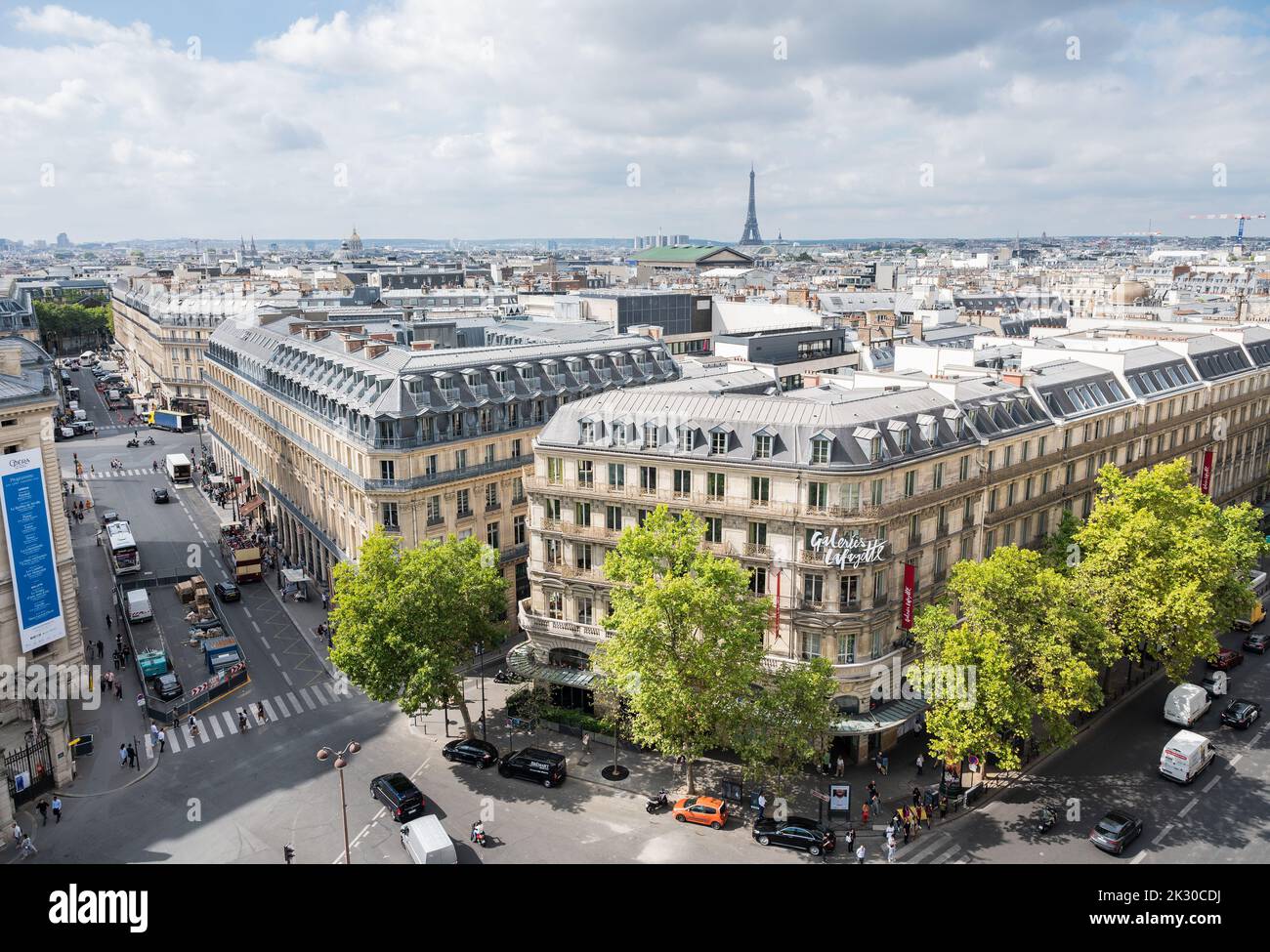 Paris, France - August 26 2022: Galeries Lafayette Rooftop Terrace: A ...