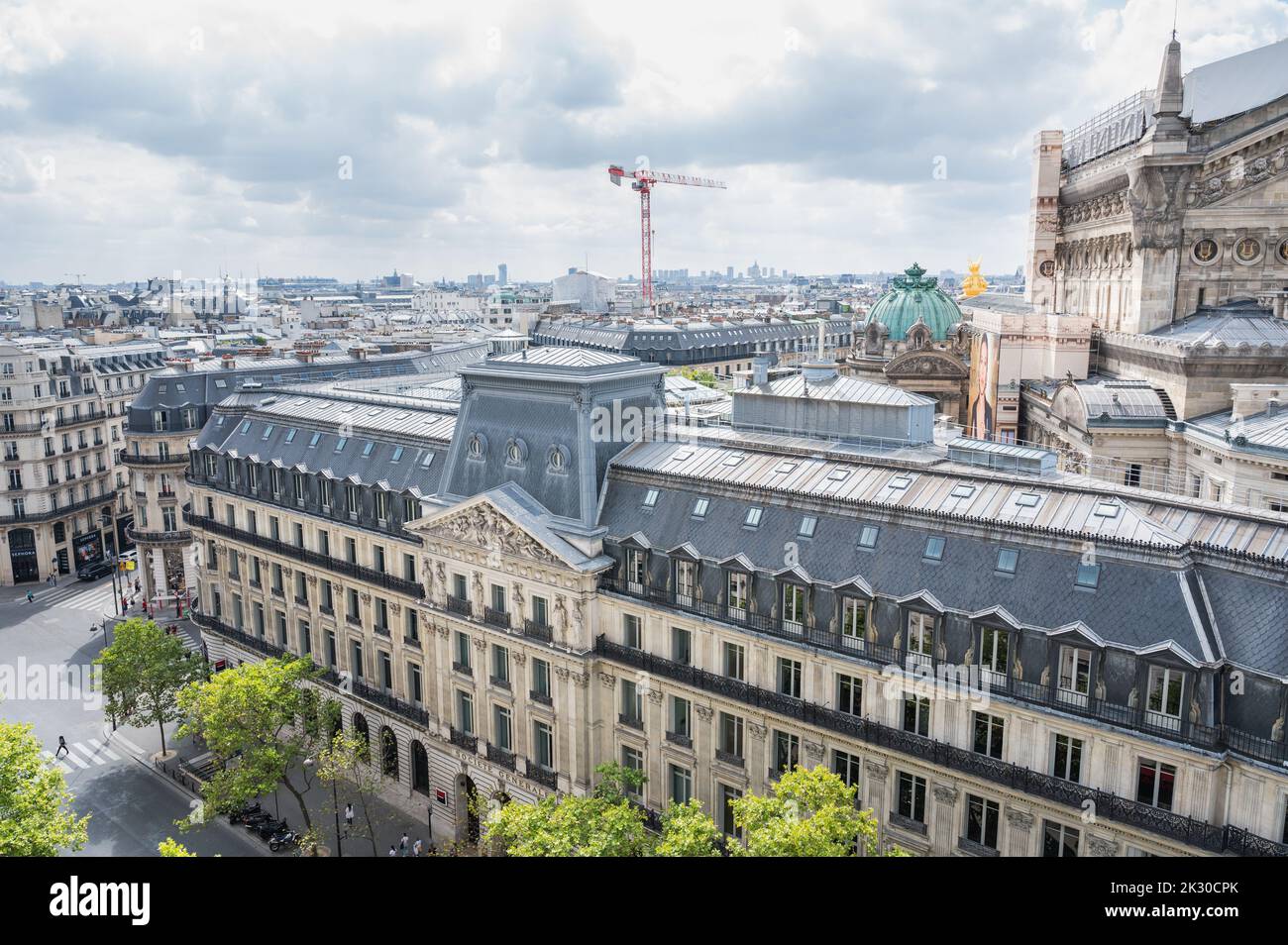 Paris, France - August 26 2022: Galeries Lafayette Rooftop Terrace: A ...