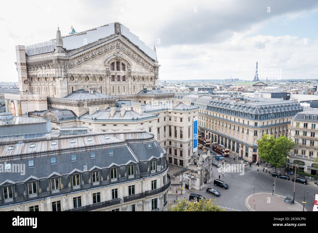 Paris, France - August 26 2022: Galeries Lafayette Rooftop Terrace: A ...