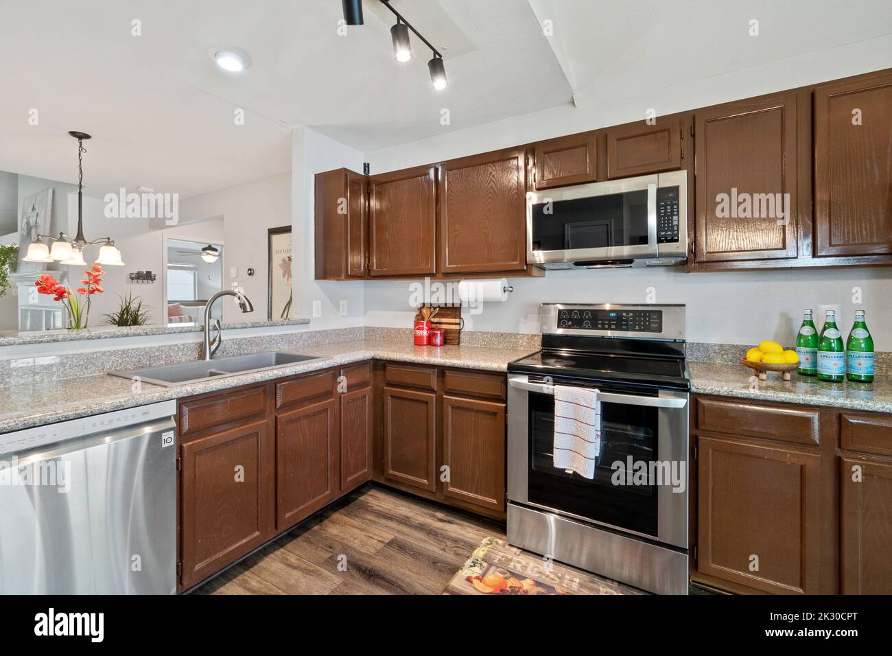 Warm kitchen interior Stock Photo - Alamy