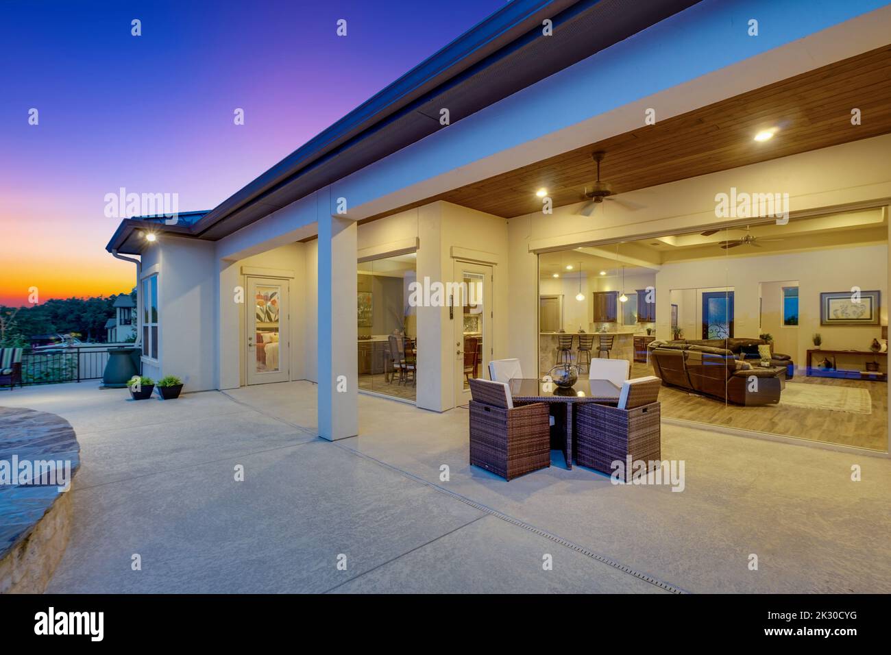 Back garden patio green door hi-res stock photography and images - Alamy