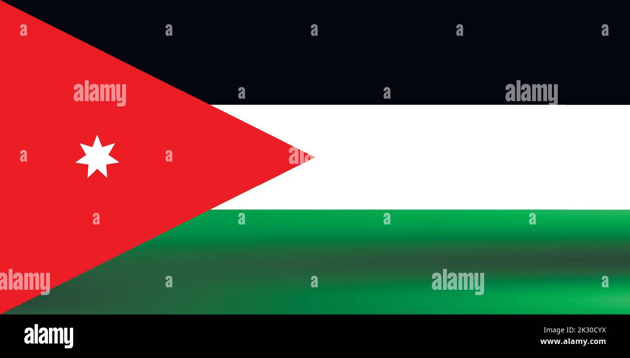 Flag of Jordan. National symbol in official colors. Template icon ...