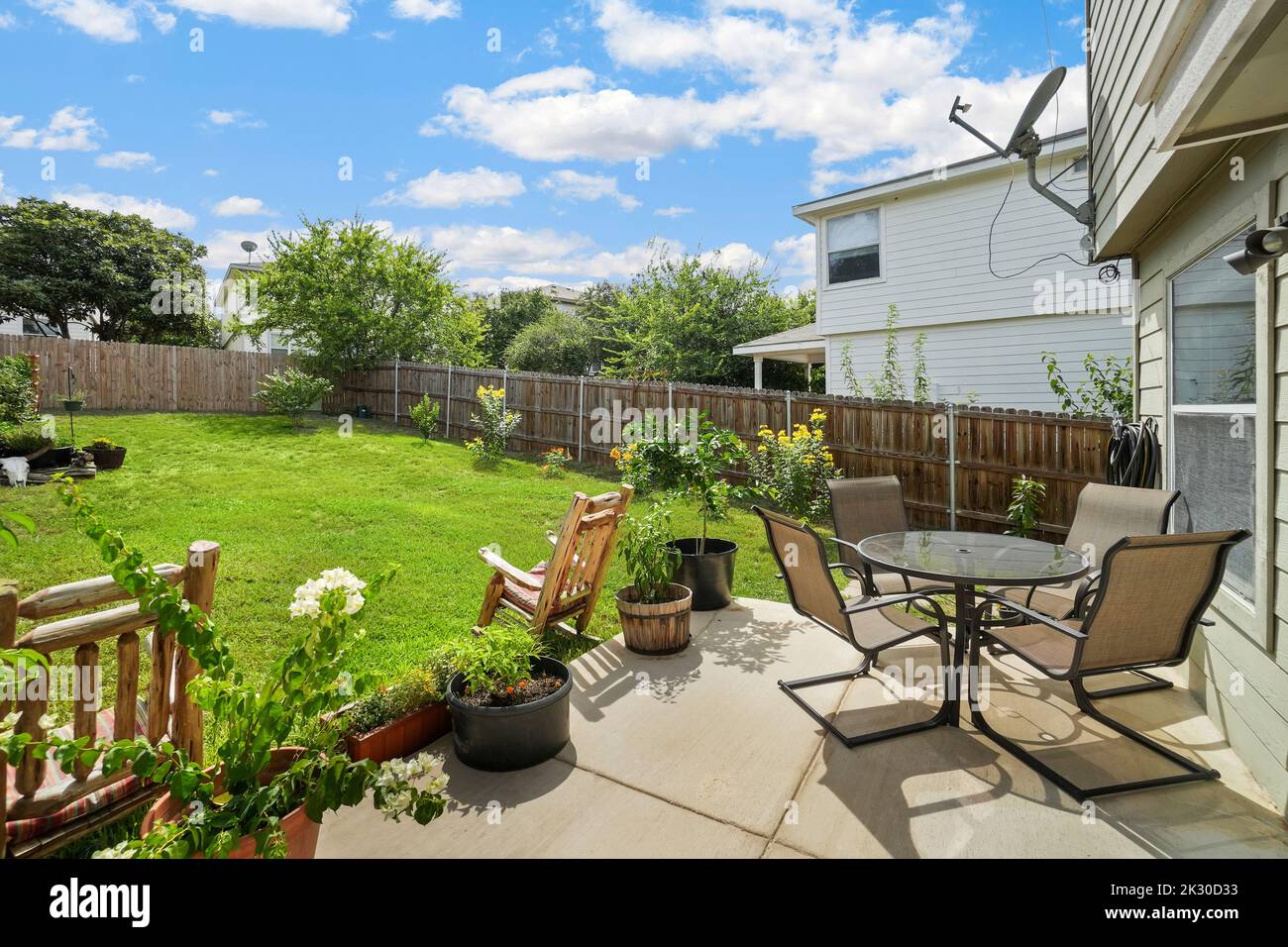 Back patio of a home Stock Photo - Alamy