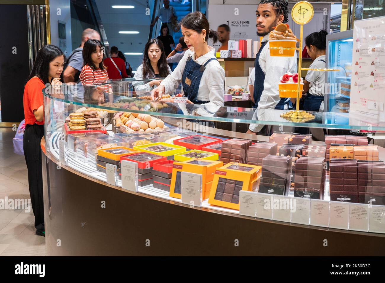 Paris, France - August 26 2022: Interiors in Galeries Lafayette. Shop ...