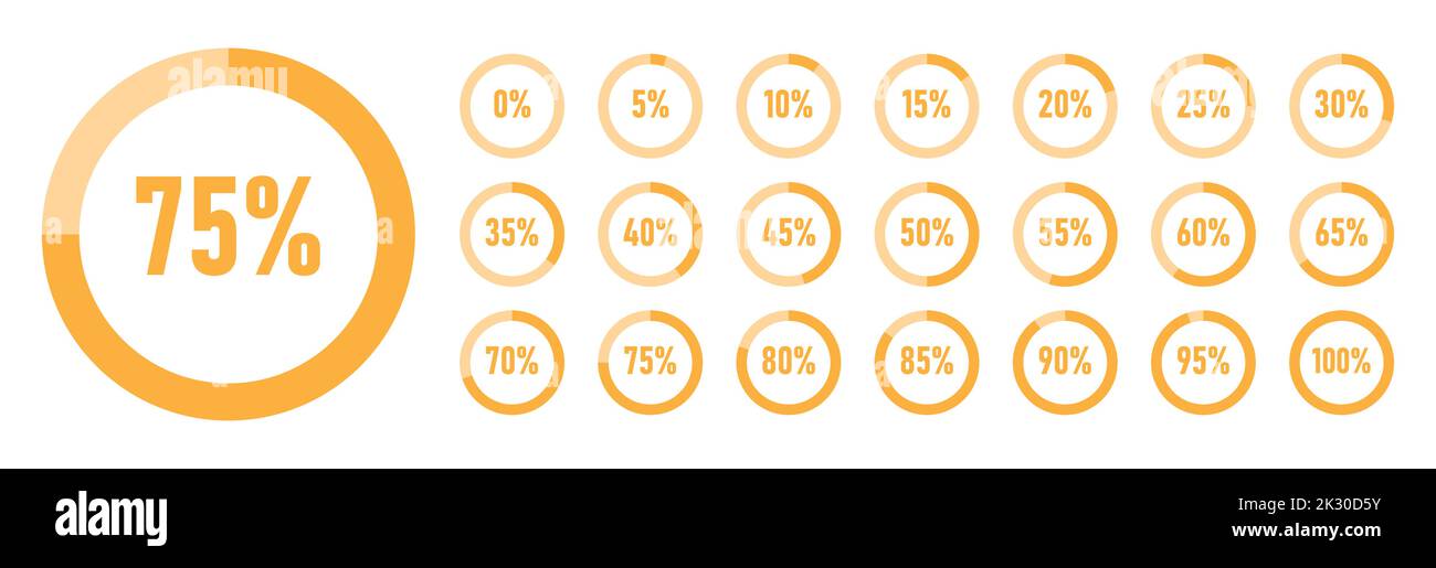 Infographic Percentage Diagram Designed With Colorful Circles. Vector ...