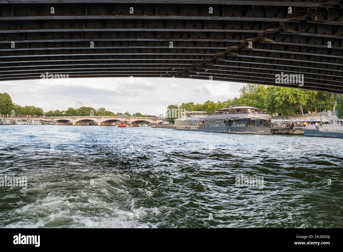 Paris, France - August 26 2022: Sailing under Pont Alexandre III bridge ...