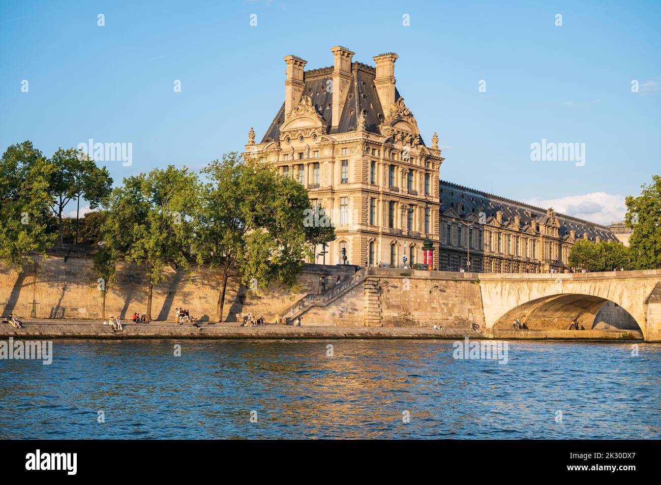 Paris, France - August 26 2022: Pont Royal, five-arch bridge over river ...