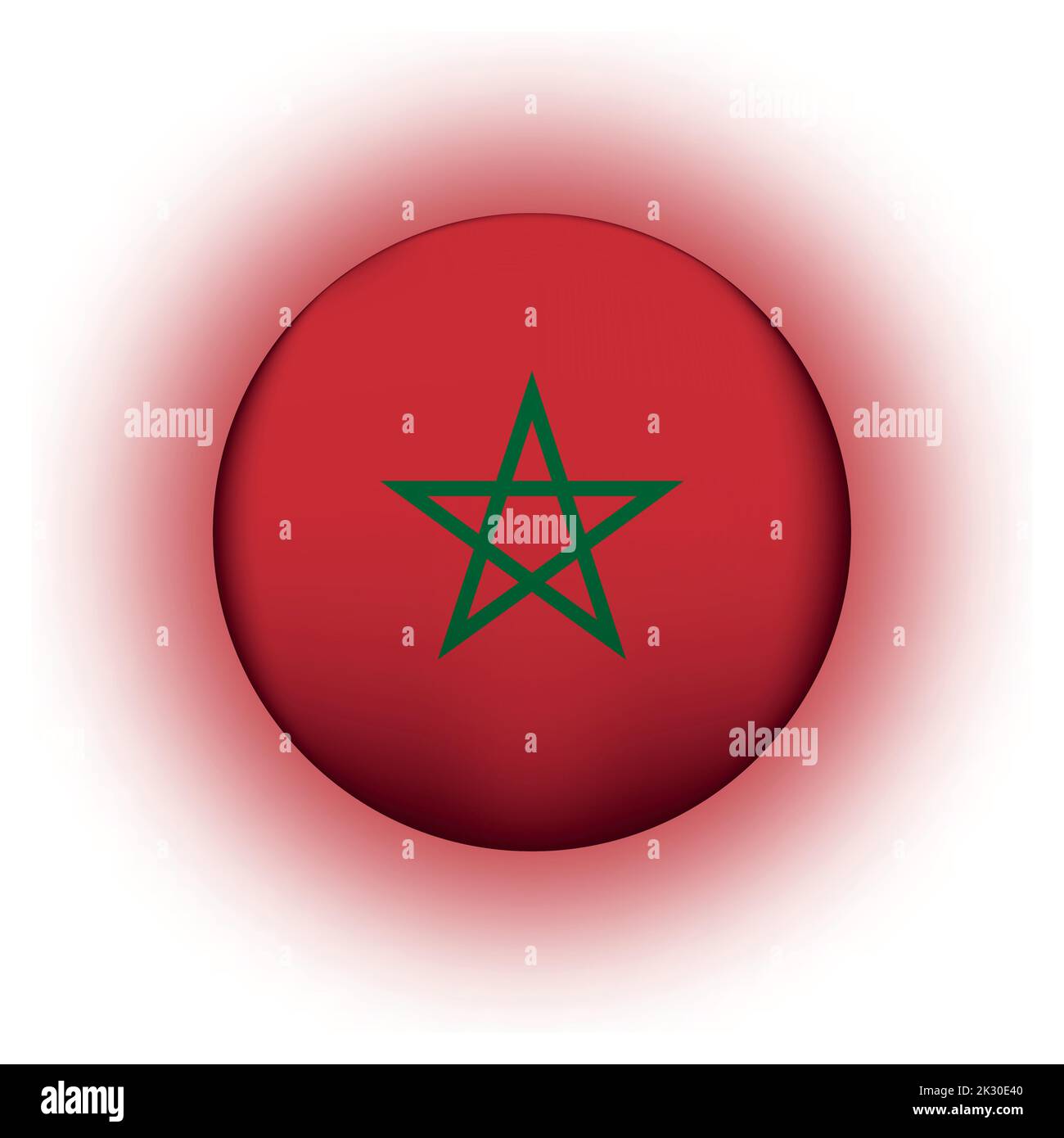 Glass light ball with flag of Morocco. Round sphere, template icon ...