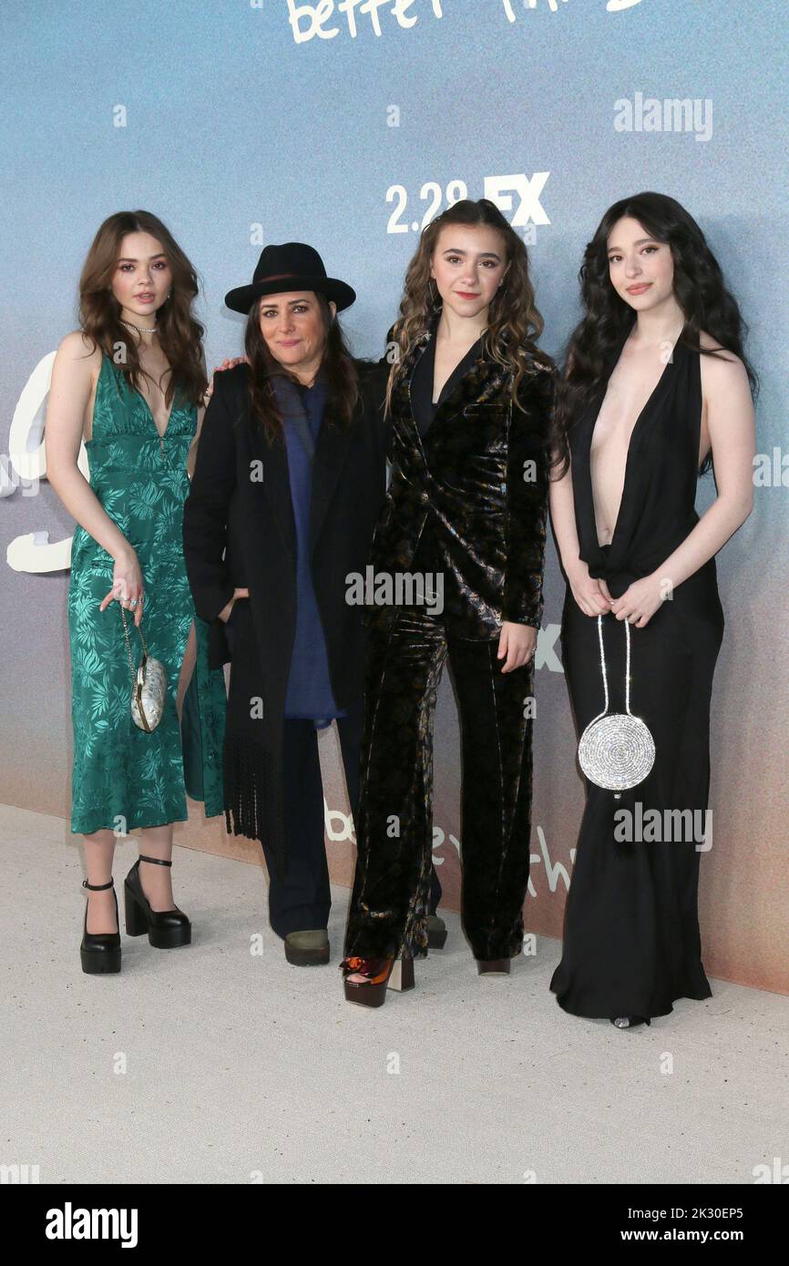 LOS ANGELES - FEB 23: Hannah Riley, Pamela Adlon, Olivia Edward, Mikey ...