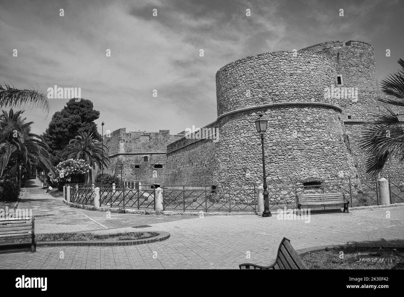 The famous Swabian Angevin Aragonese Castle in Manfredonia, Italy on a ...