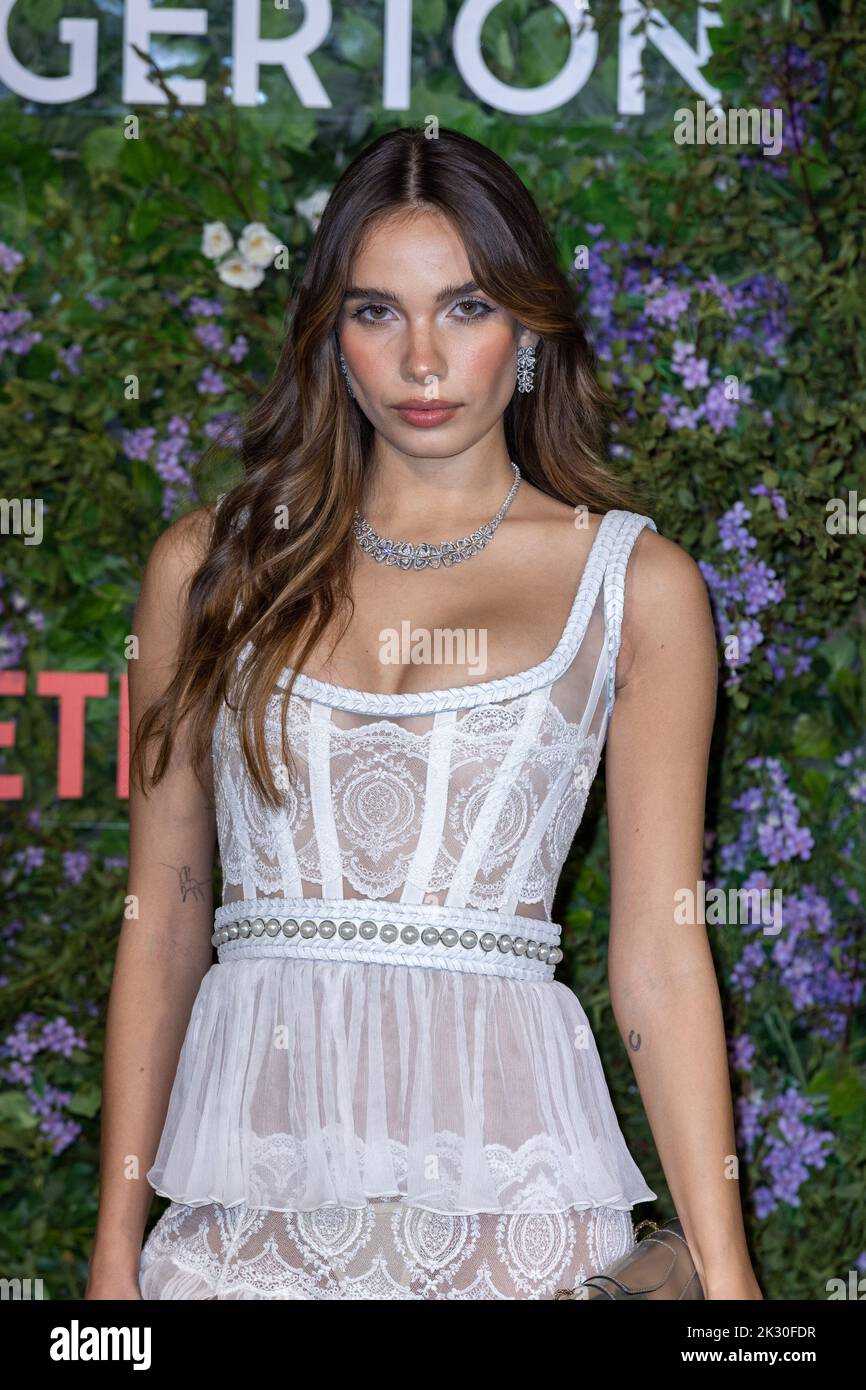 Hana Cross attends the World Premiere of "Bridgerton" Season 2 at The ...